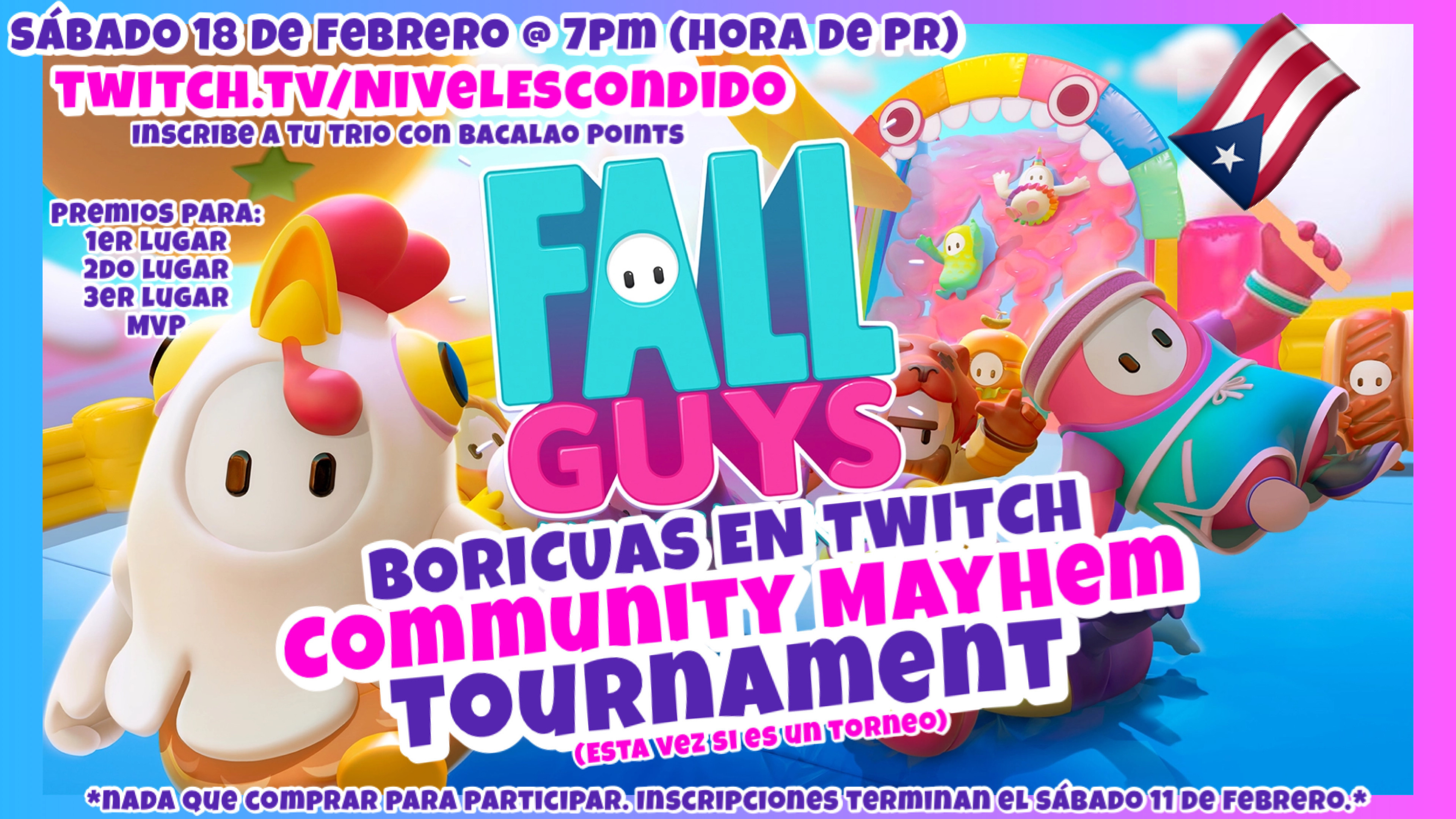 Fall Guys: Boricuas en Twitch Community Mayhem Tournament – Nivel Escondido
